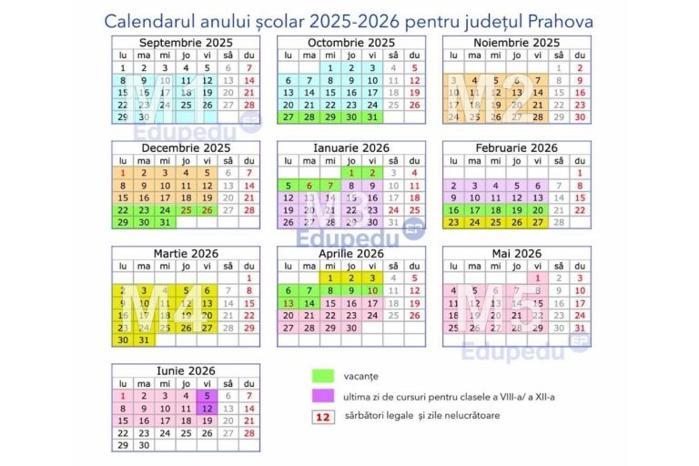 Calendarul anului școlar 2025-2026 pentru județul Prahova. Școala începe pe 8 septembrie ...